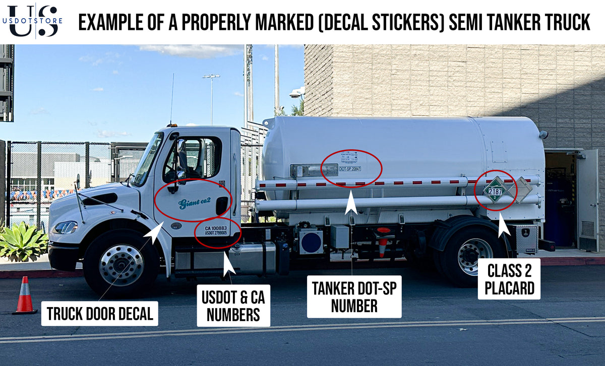 Example Of A Properly Marked Semi-Tanker Truck (Sticker Decals ...