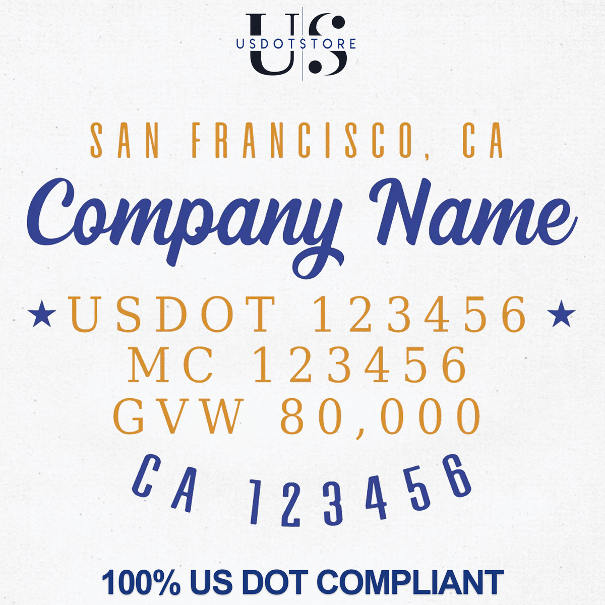 Two Colors Regulation Numbers Decals – USDOTSTORE