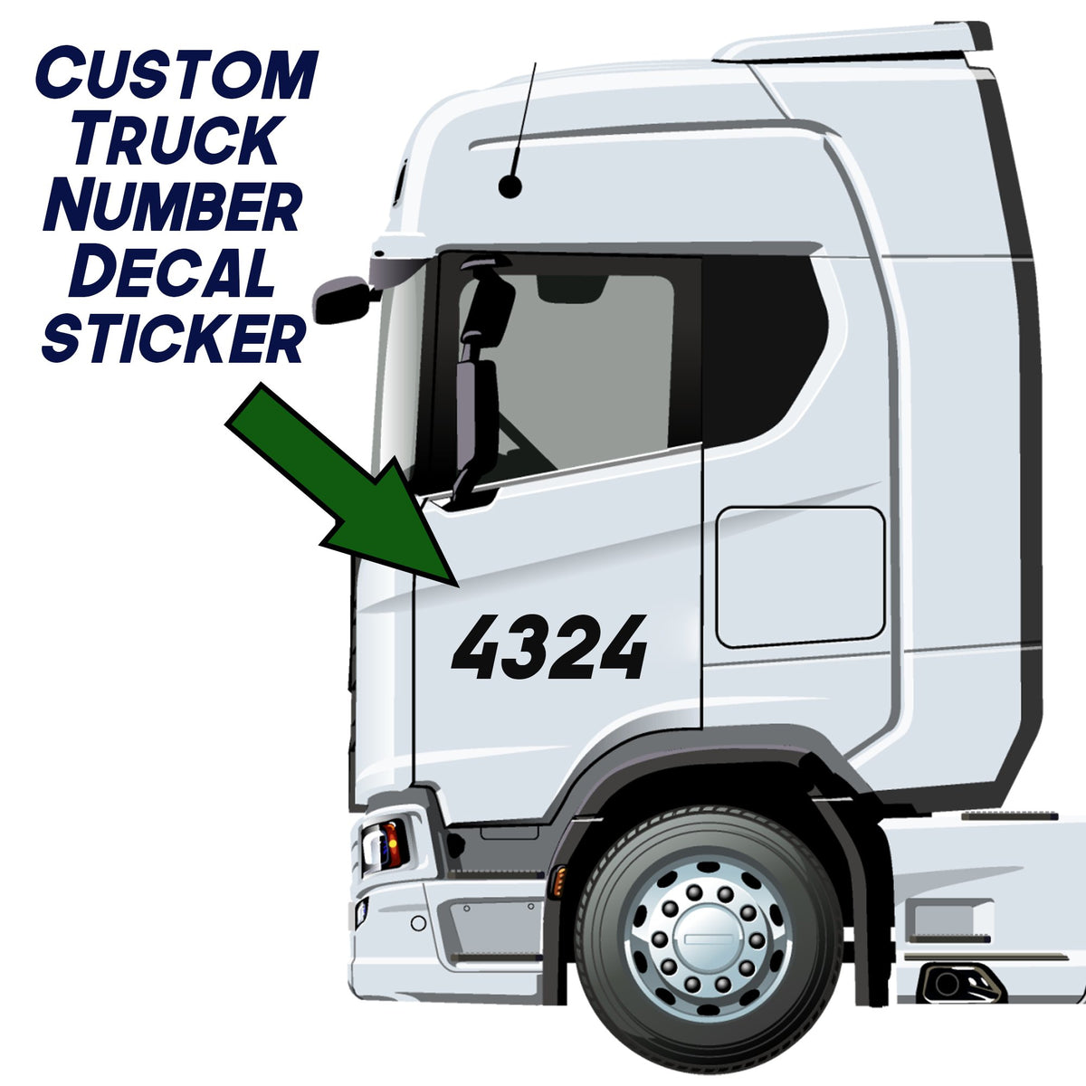 Custom Truck Number Decal Sticker, (Set of 2) – USDOTSTORE